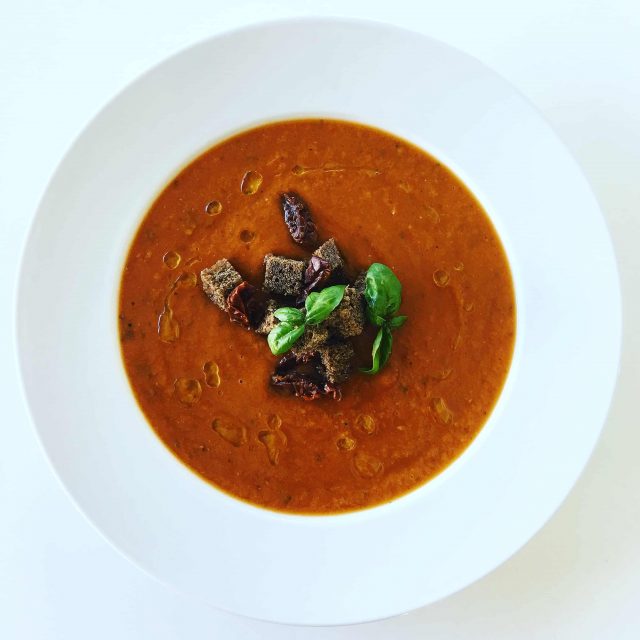Sun-Dried Tomato and Basil Soup - plant-forward living
